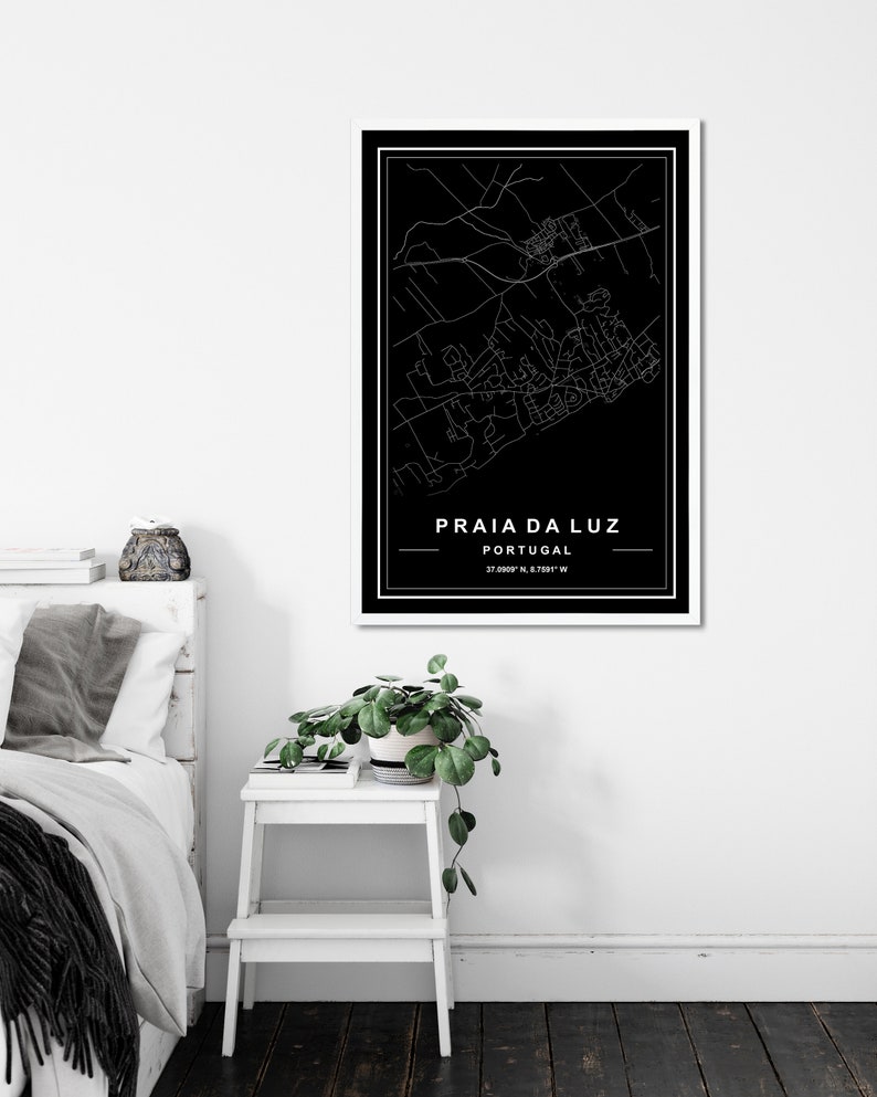 LUZ MAP PRINT High Res Map Map of Praia Da Luz Praia Da Luz - Etsy