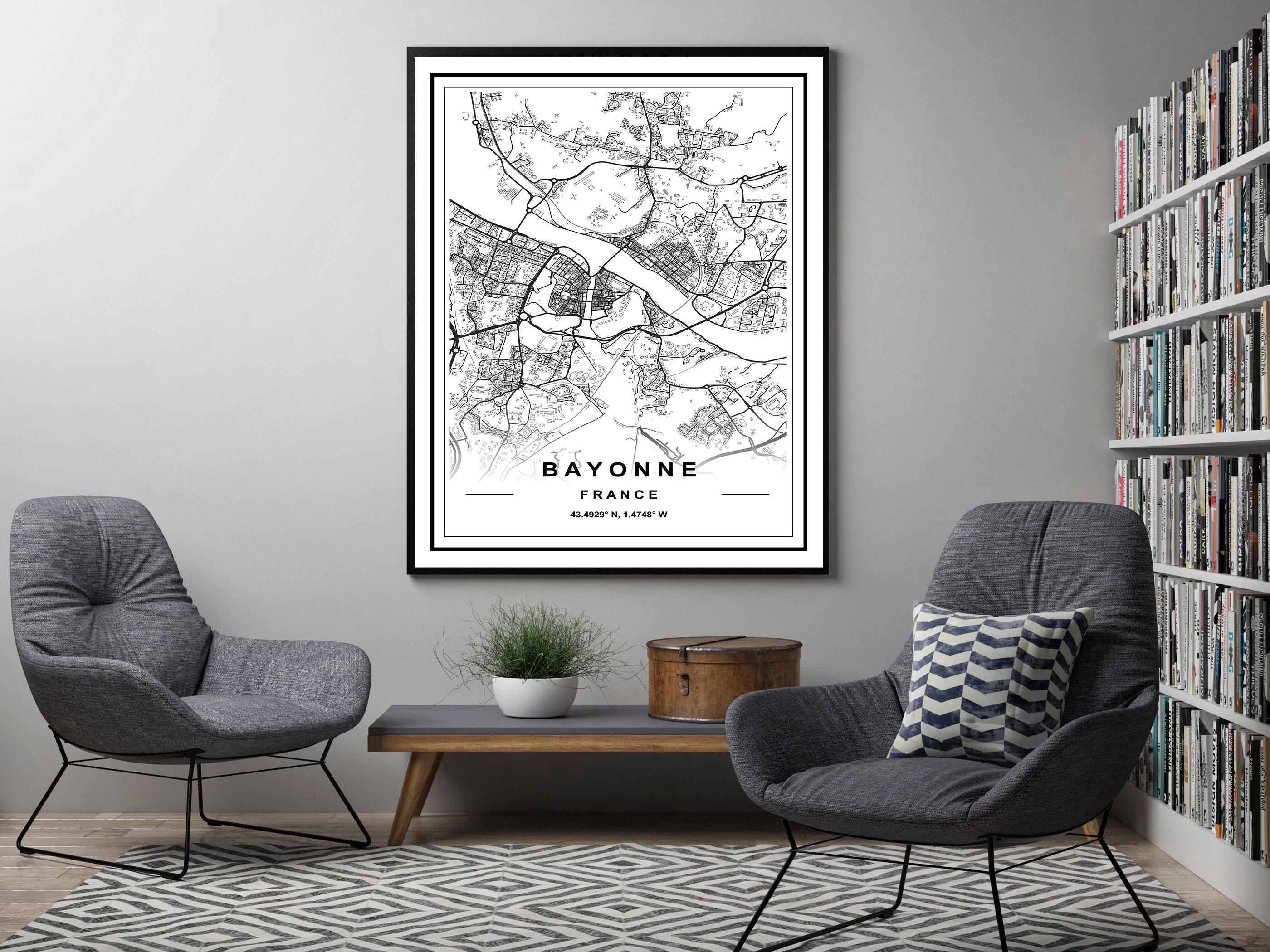 BAYONNE MAP PRINT High Res Map Map of Bayonne Bayonne City - Etsy