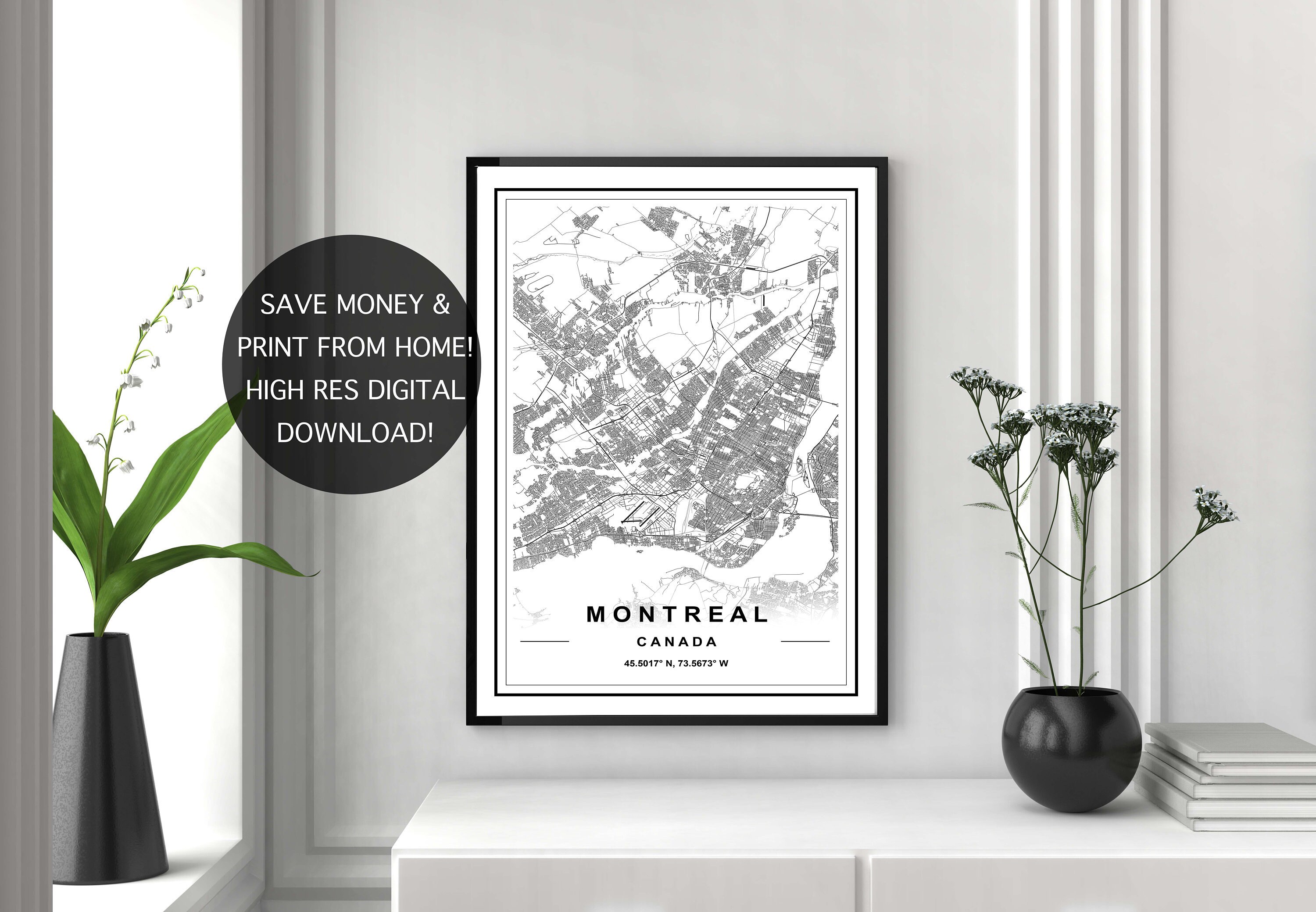 MONTREAL MAP PRINT, High Res Map, Map of Montreal, Montreal Map ...