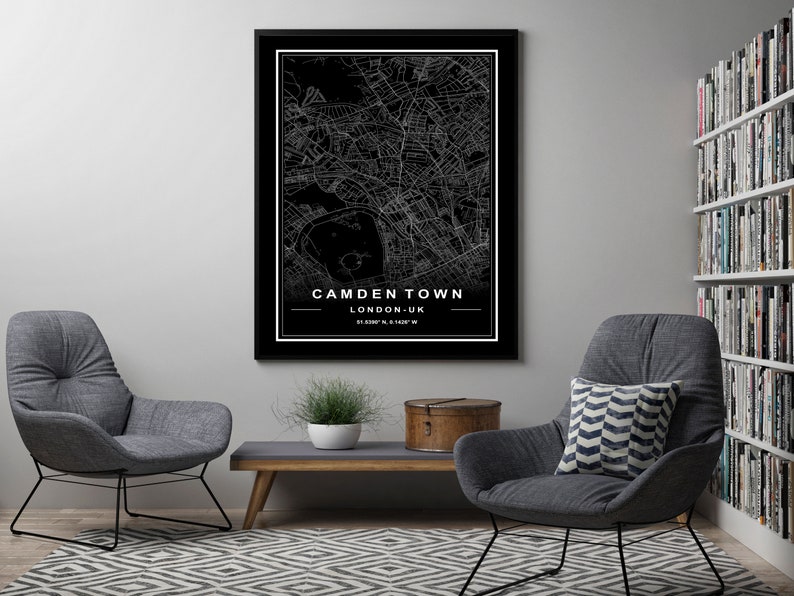 CAMDEN TOWN MAP High Res Map Download Map Of Camden Town | Etsy