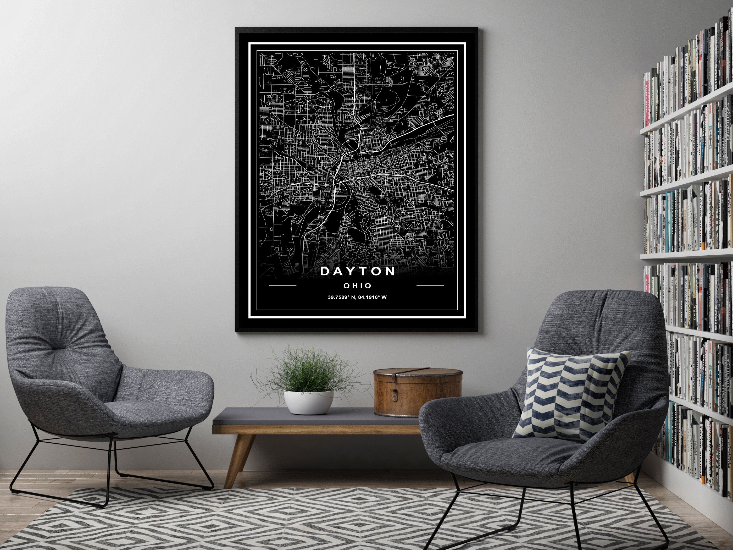 DAYTON MAP PRINT High Res Download Map of Dayton Dayton - Etsy