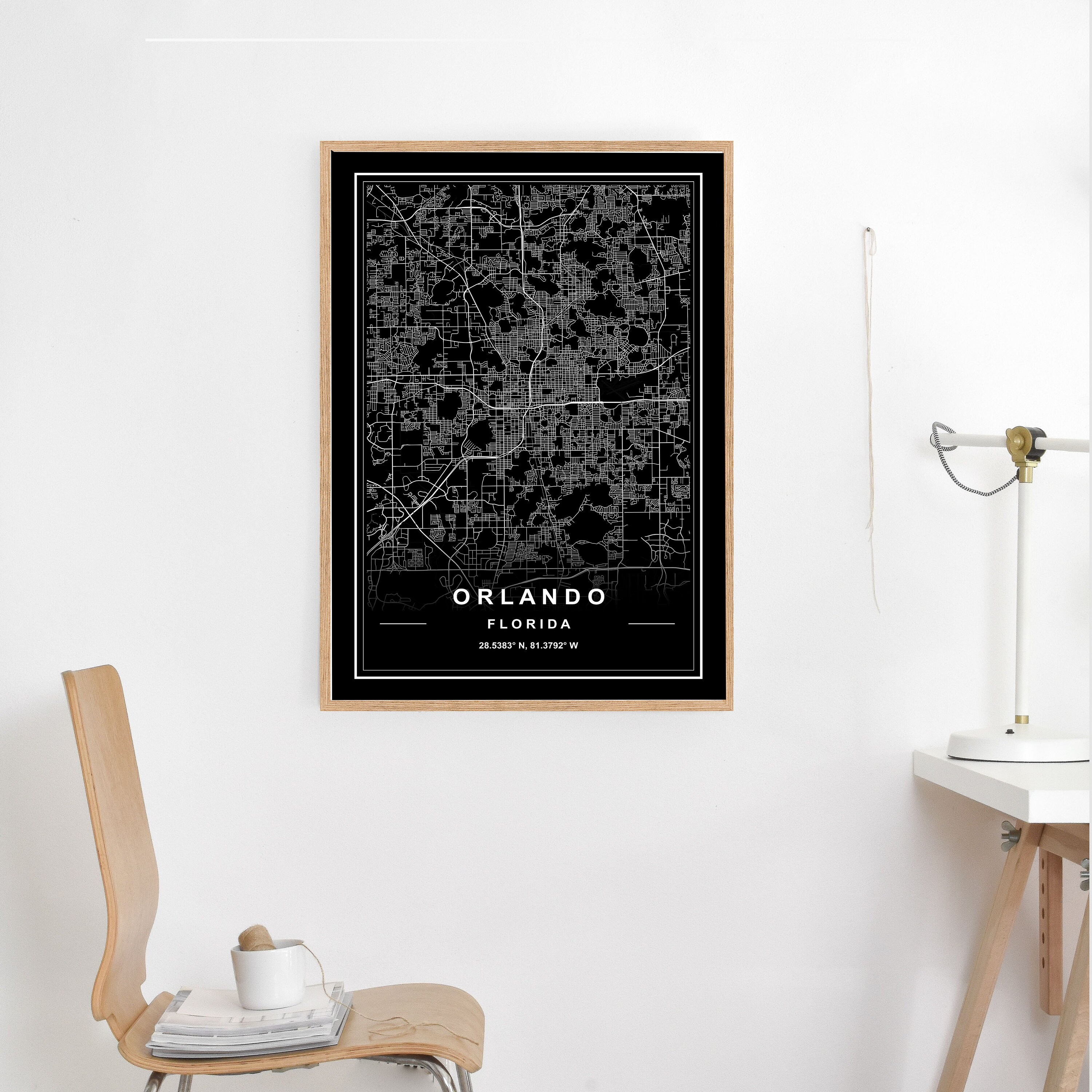 ORLANDO MAP PRINT High Res Map Map of Orlando Orlando City - Etsy