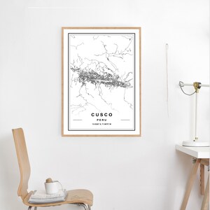 CUSCO MAP PRINT, High Res Map, Map of Cusco, Cusco City Map, Cusco ...