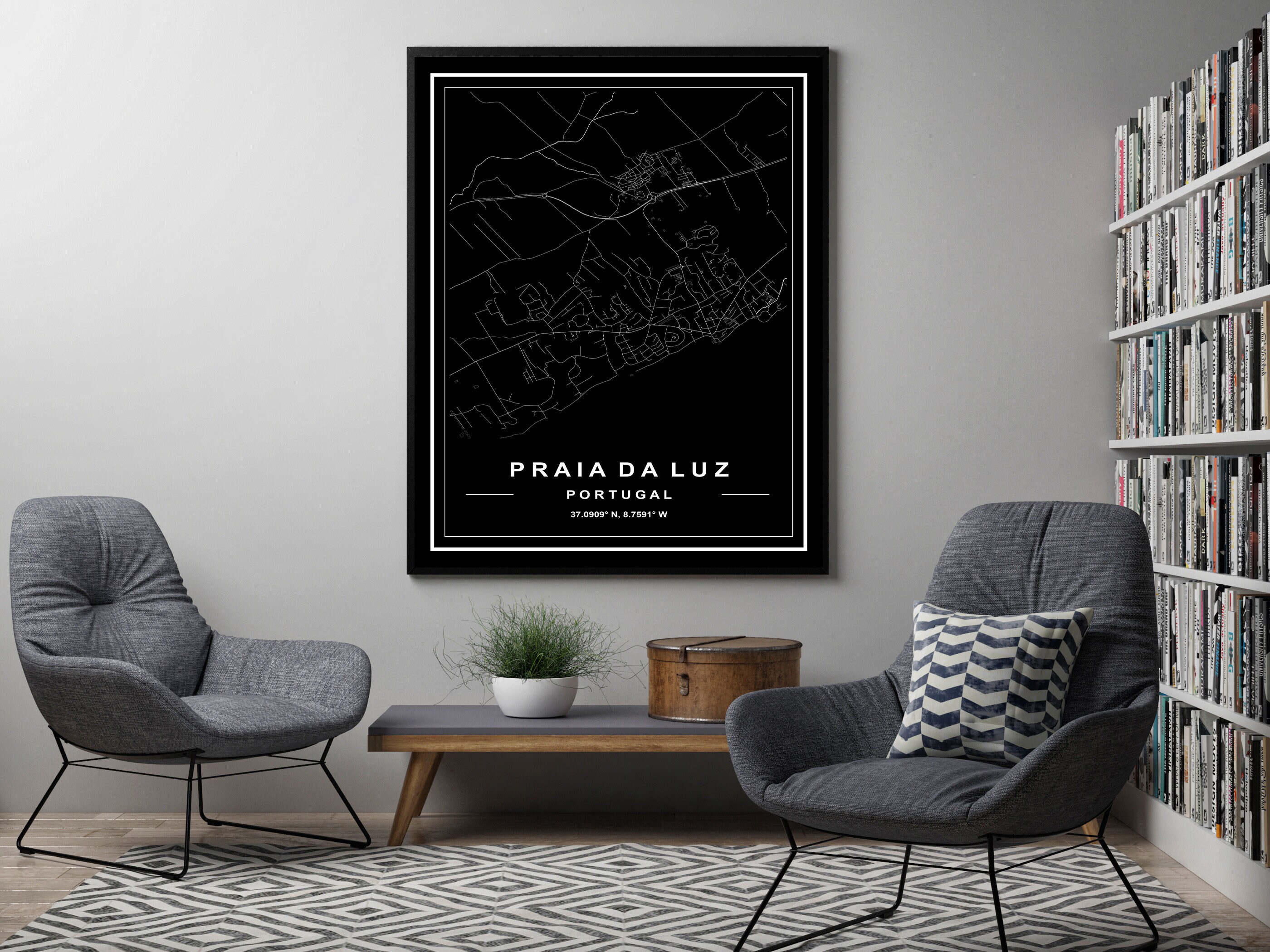 PRAIA DA LUZ Map Print High Res Download Map of Luz Luz - Etsy