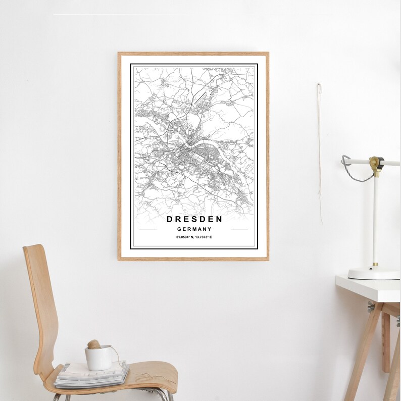 DRESDEN MAP PRINT High Res Map Map of Dresden Dresden City - Etsy