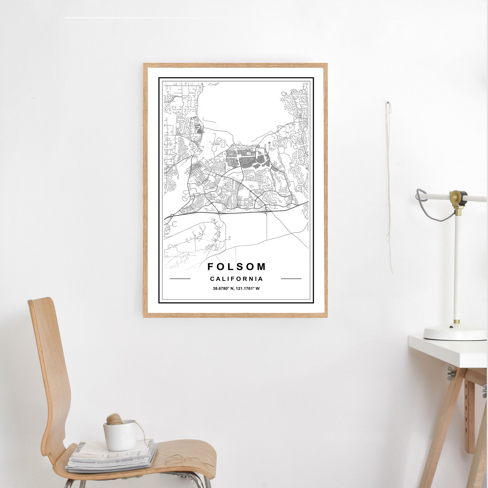 FOLSOM MAP PRINT High Res Download Map Of Folsom Folsom | Etsy