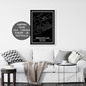 LUZ MAP PRINT, High Res Map, Map of Praia Da Luz, Praia Da Luz City Map ...