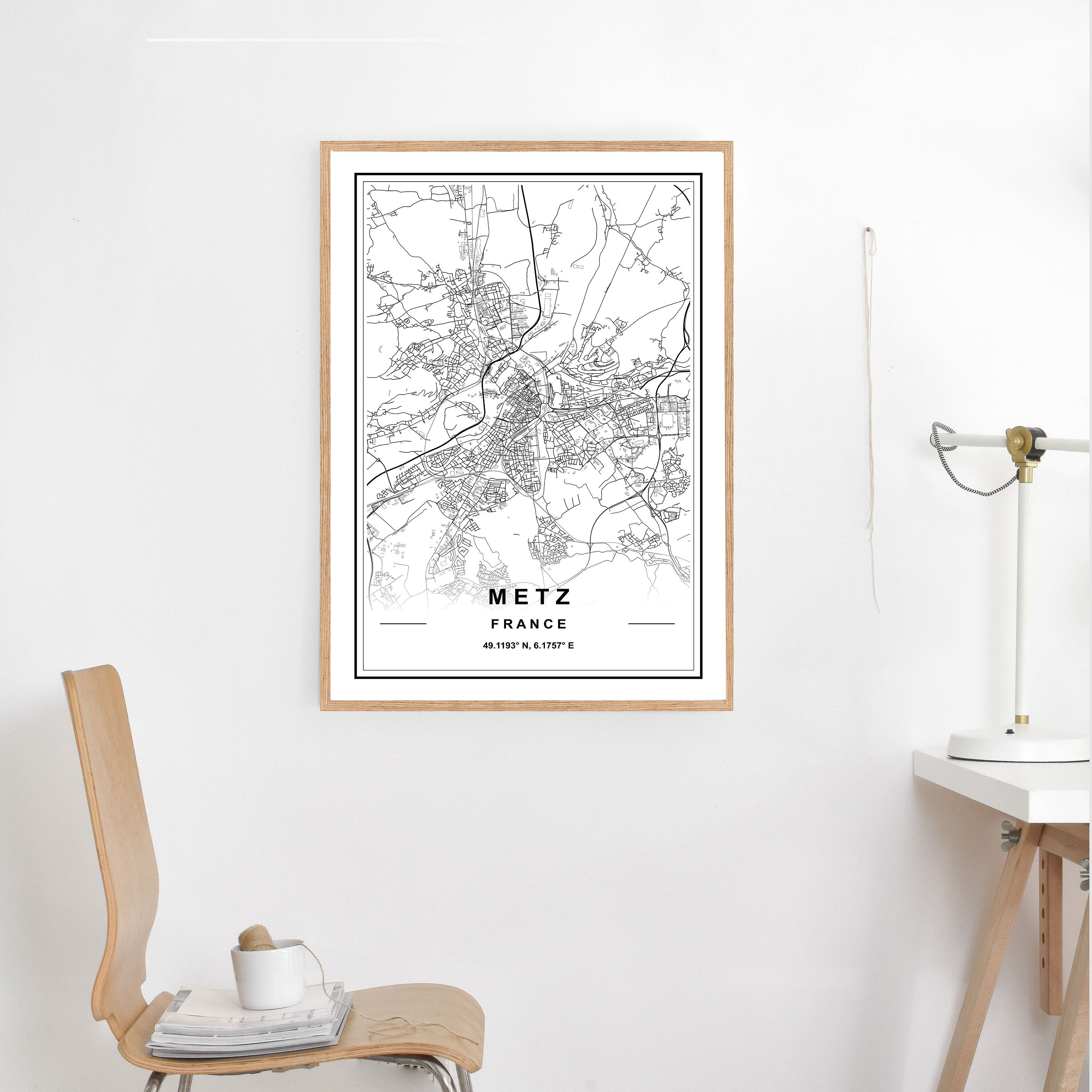 METZ MAP PRINT High Res Map Map of Metz Metz City Map Metz - Etsy