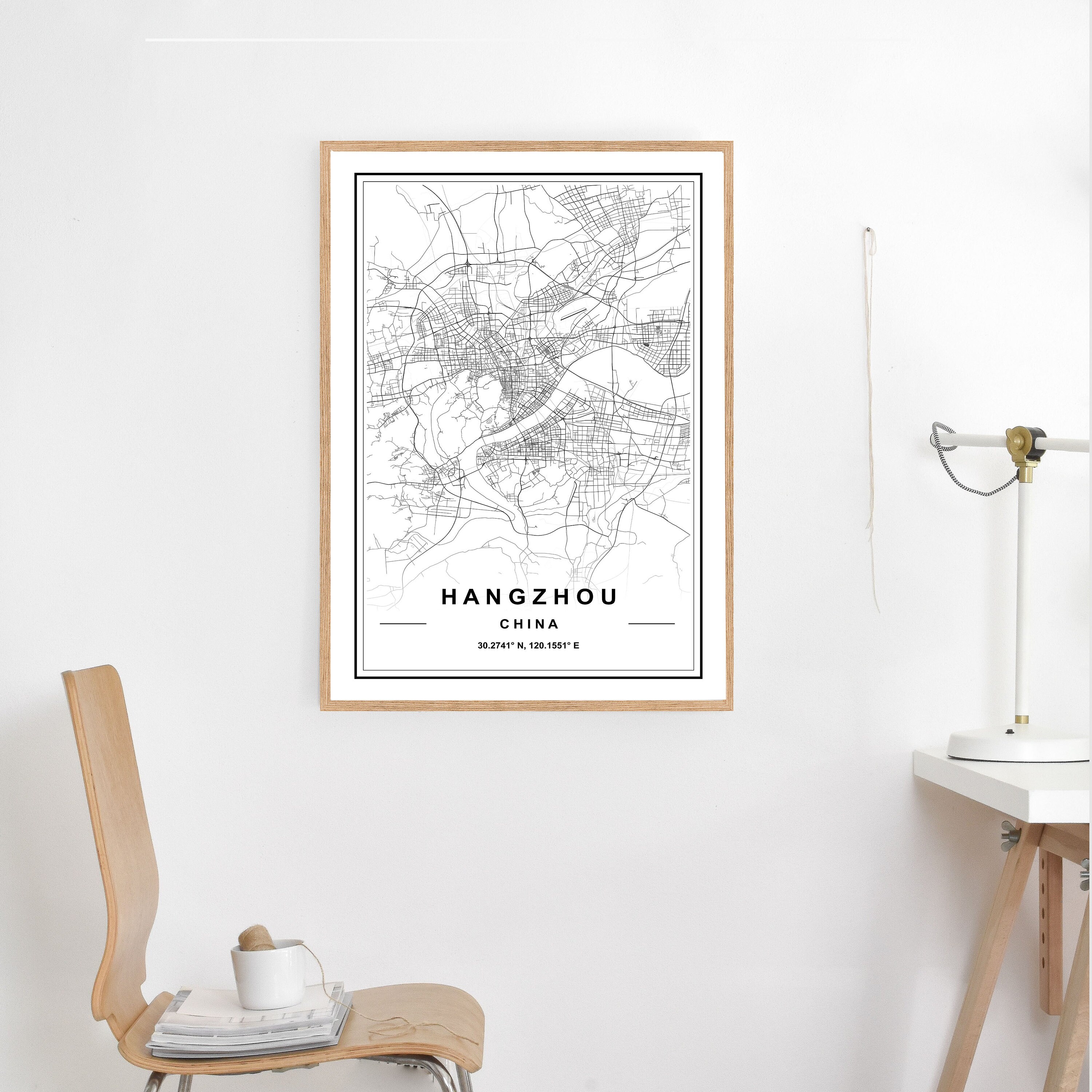 HANGZHOU MAP PRINT, High Res Map, Map of Hangzhou, Hangzhou Map ...
