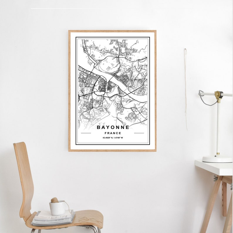 BAYONNE MAP PRINT High Res Map Map of Bayonne Bayonne City - Etsy
