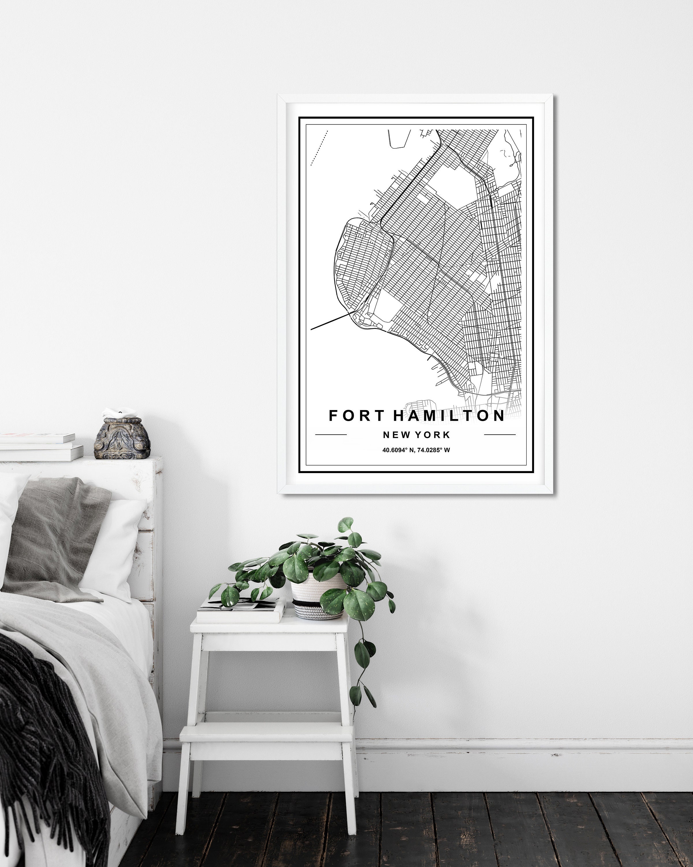FORT HAMILTON MAP High Res Map Map of Fort Hamilton New - Etsy
