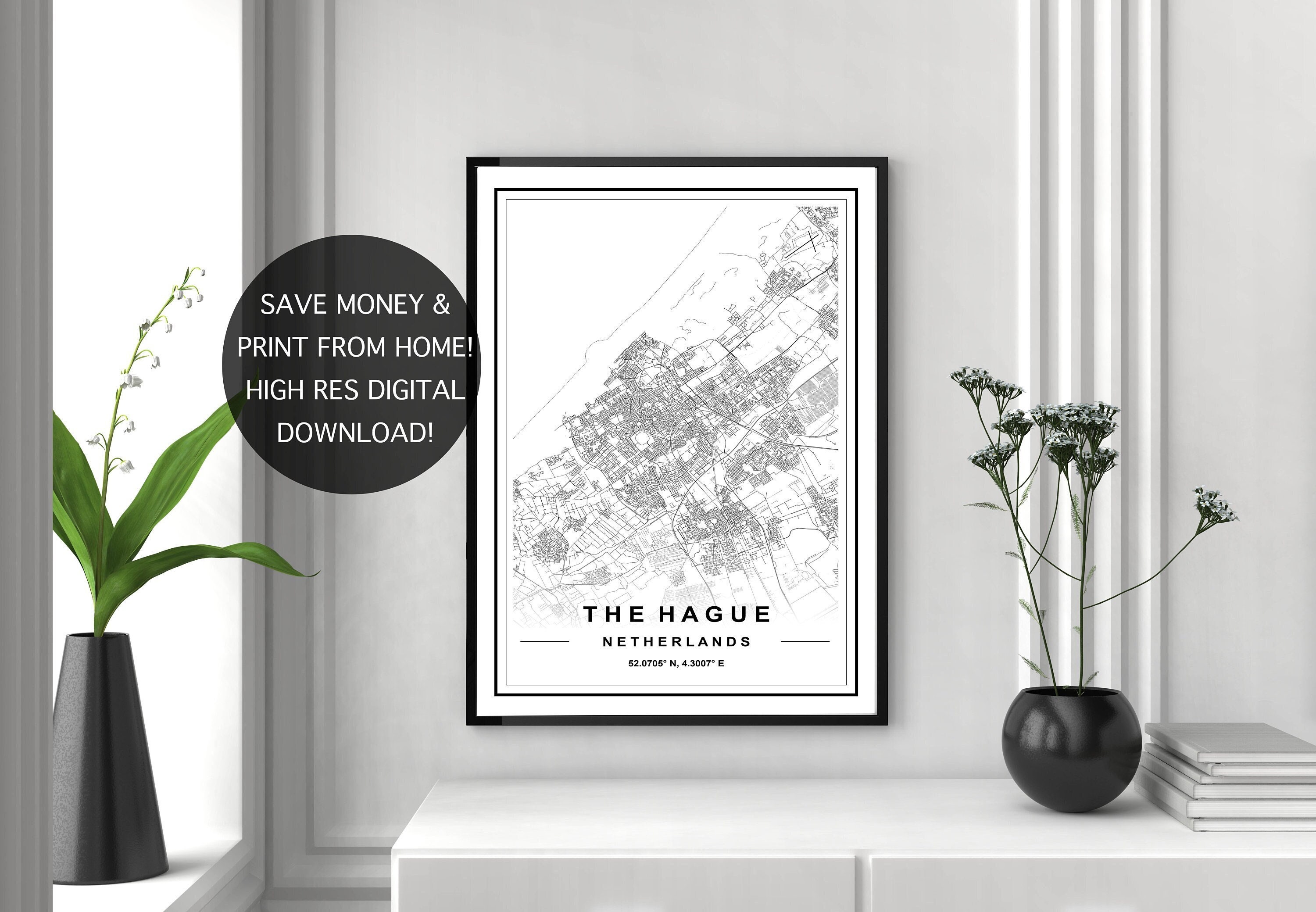 THE HAGUE MAP High Res Map Map of the Hague the Hague City | Etsy
