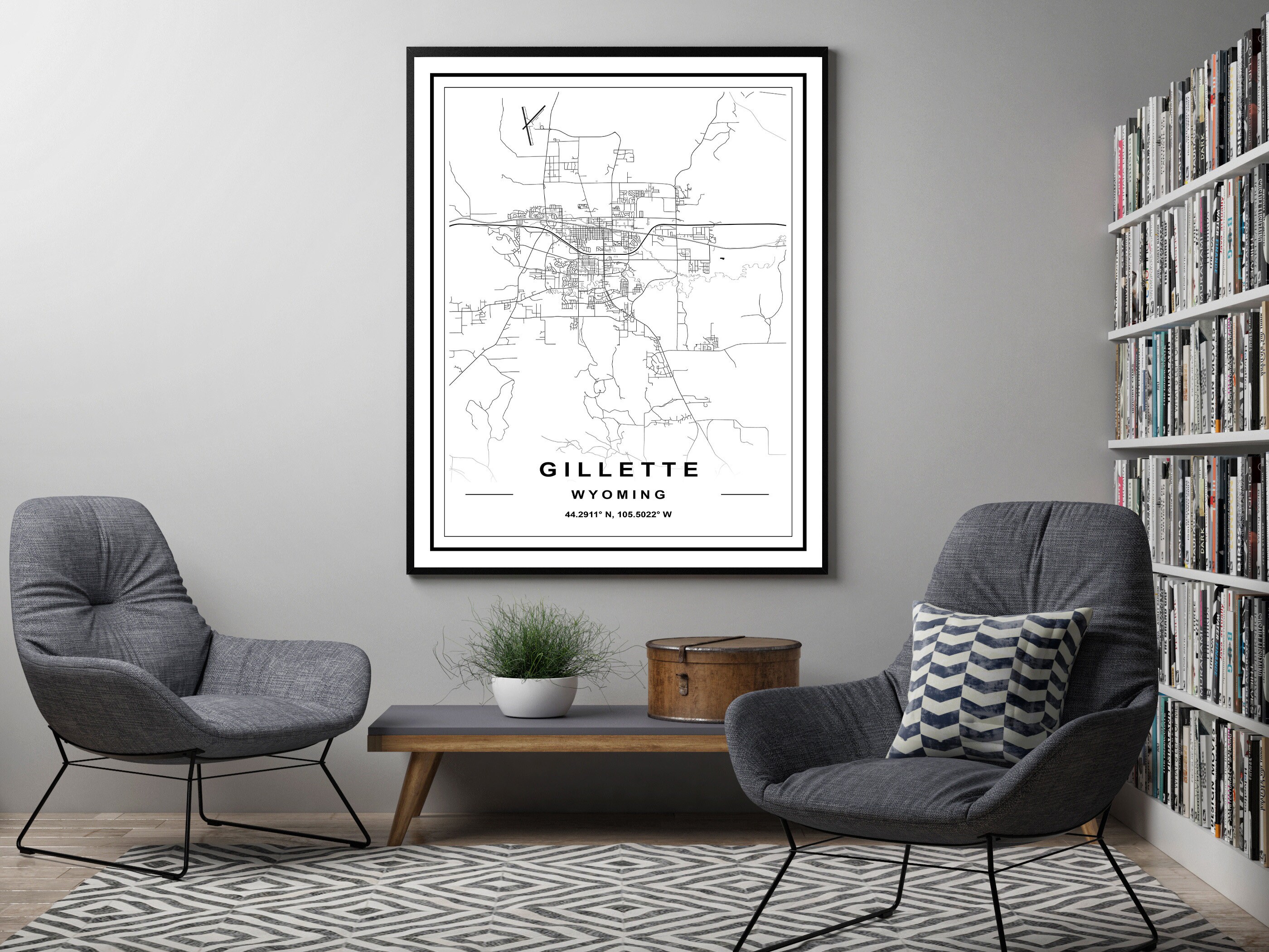 GILLETTE MAP PRINT High Res Download Map of Gillette - Etsy