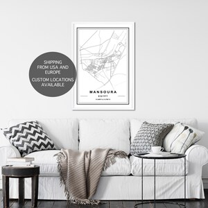 MANSOURA MAP PRINT High Res Map Map of Mansoura Mansoura - Etsy