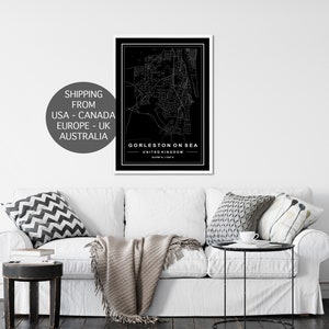 GORLESTON MAP PRINT, Map of Gorleston, Gorleston City Map, Gorleston ...