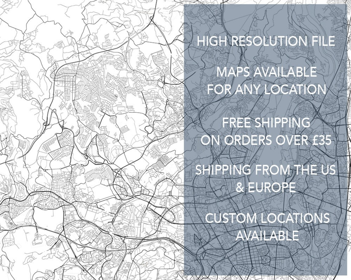 ST NEOTS MAP High Res Map Map of St Neots St Neots City - Etsy Ireland