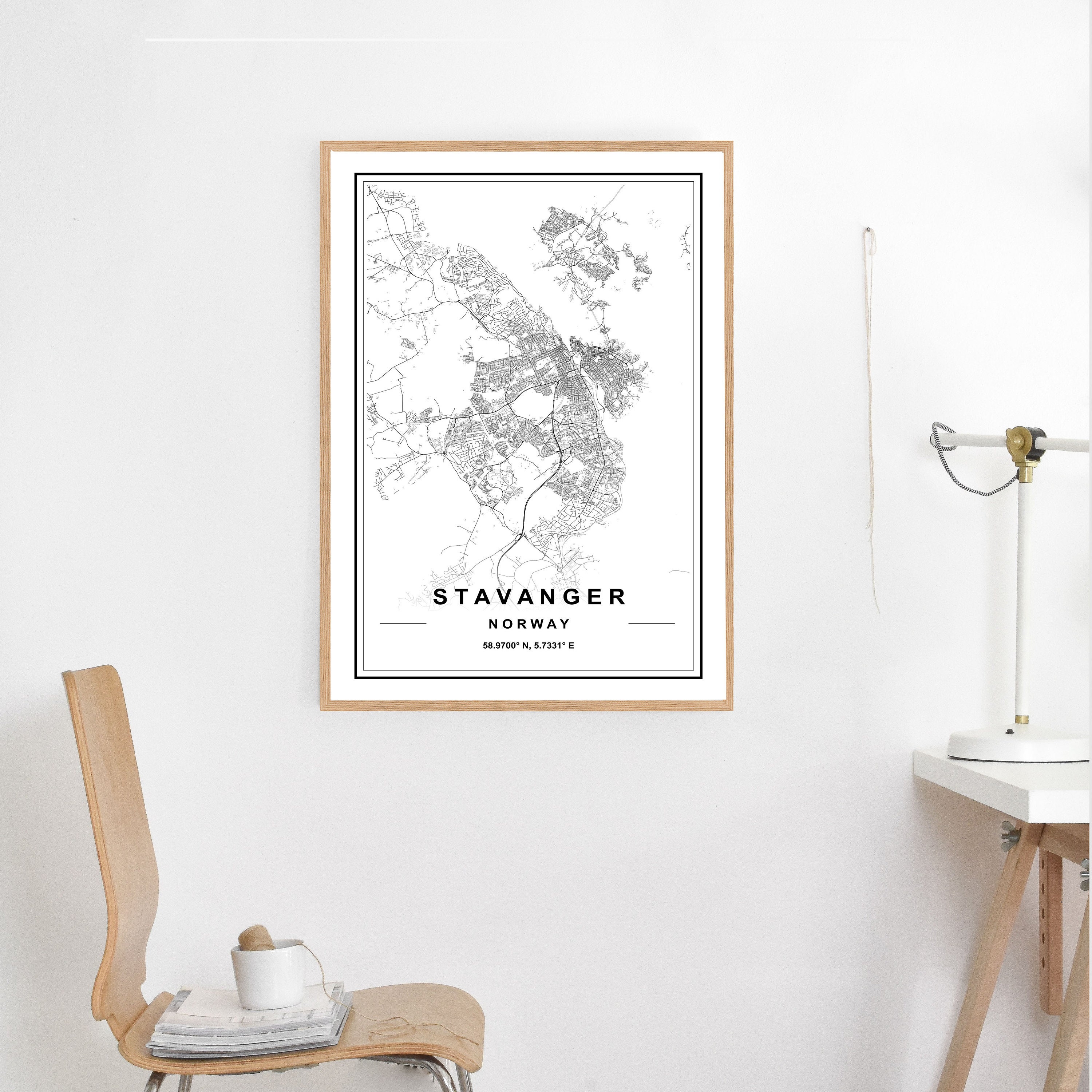 STAVANGER MAP PRINT High Res Map Map of Stavanger Stavanger - Etsy
