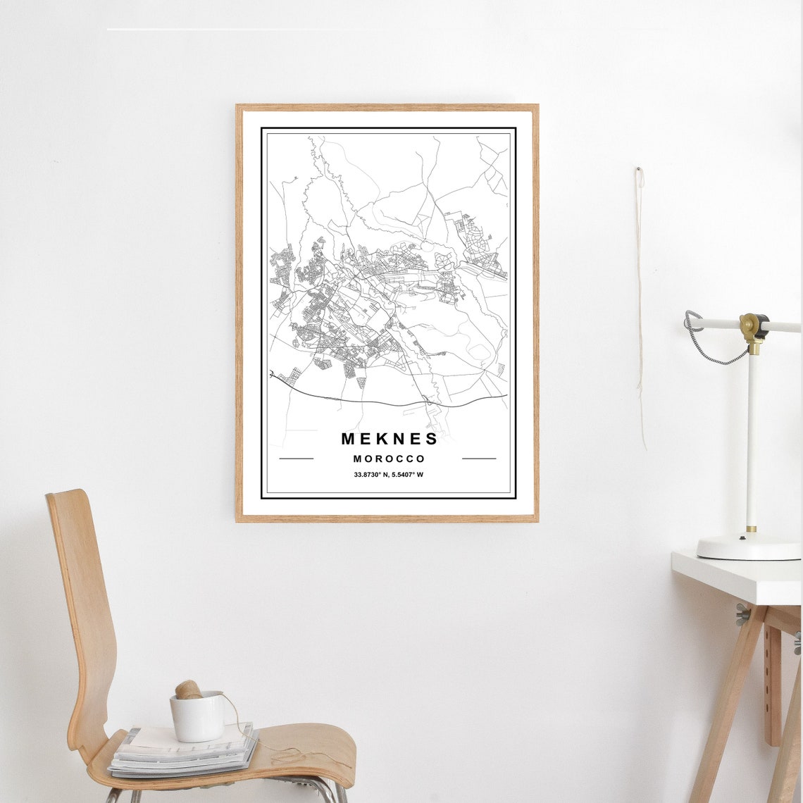 MEKNES MAP PRINT, High Res Map, Map of Meknes, Meknes Map, Meknes ...