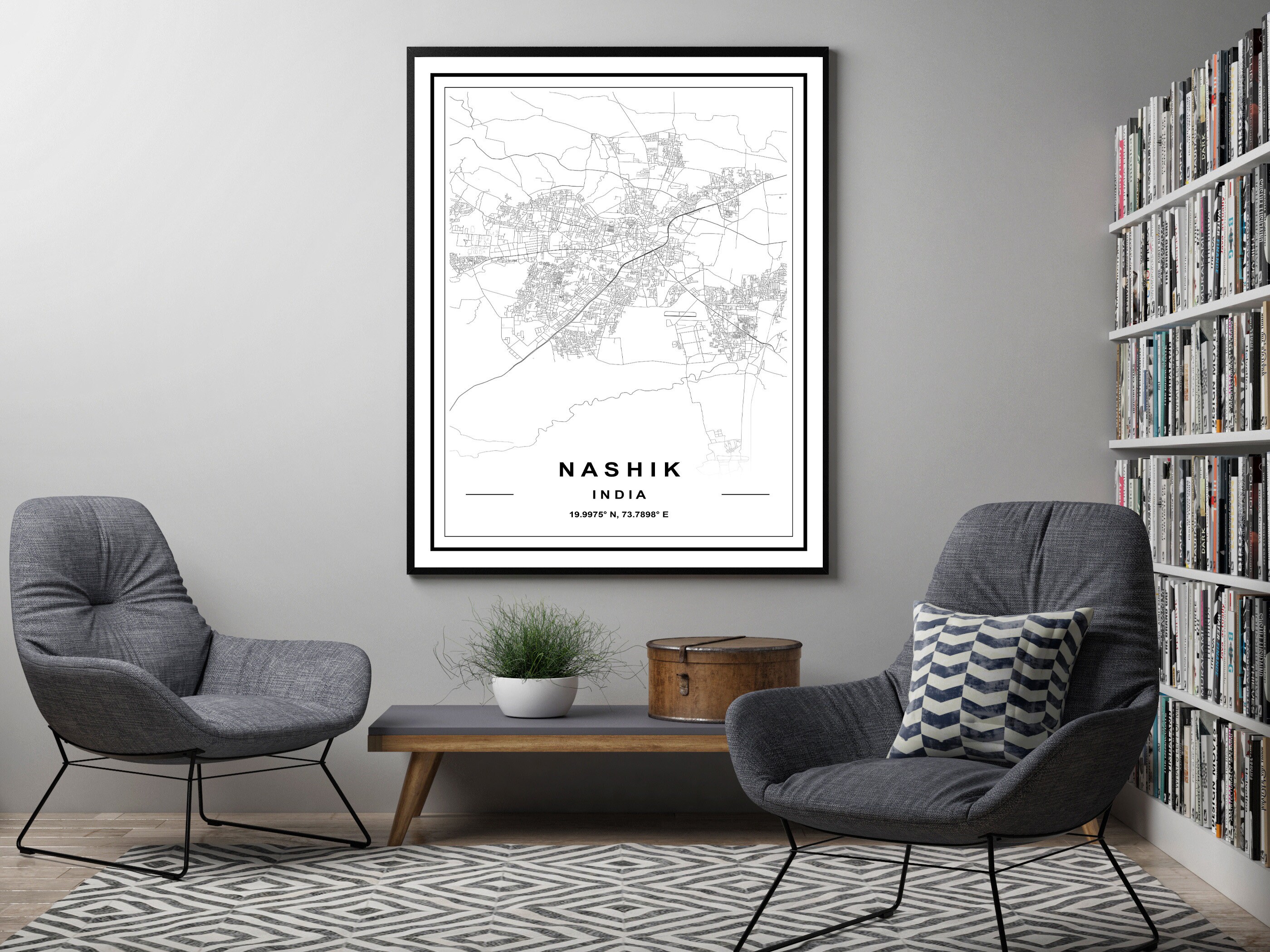NASHIK MAP PRINT High Res Map Map Of Nashik Nashik City | Etsy