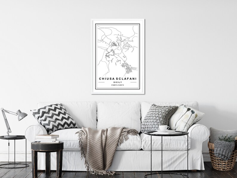 CHIUSA SCLAFANI MAP High Res Map Map of Chiusa Sclafani - Etsy Ireland