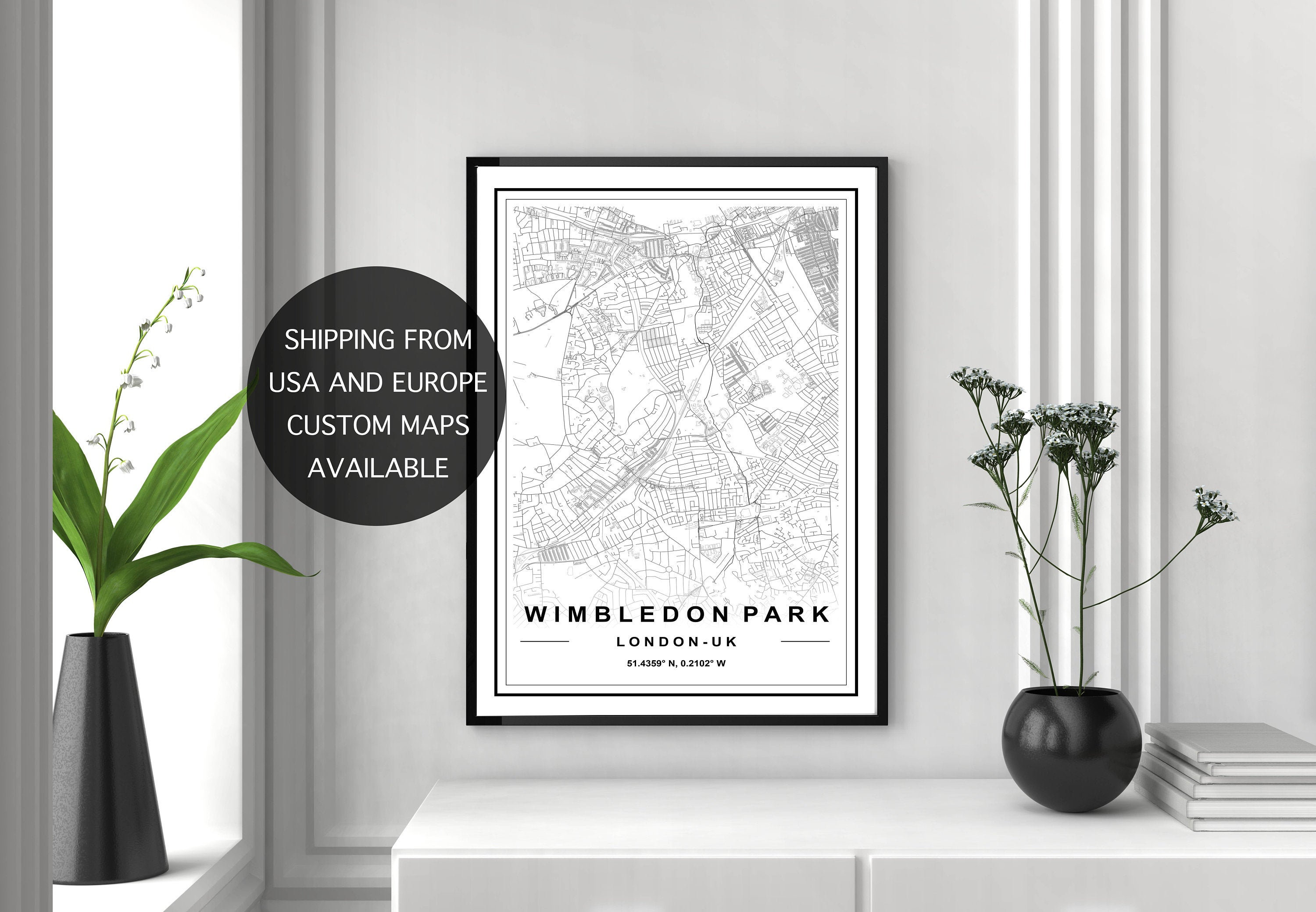 WIMBLEDON PARK MAP High Res Map Map of Wimbledon Park - Etsy