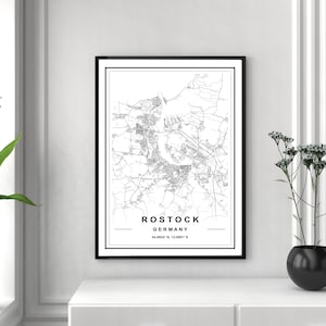 ROSTOCK MAP PRINT Map of Rostock Rostock City Map Rostock | Etsy