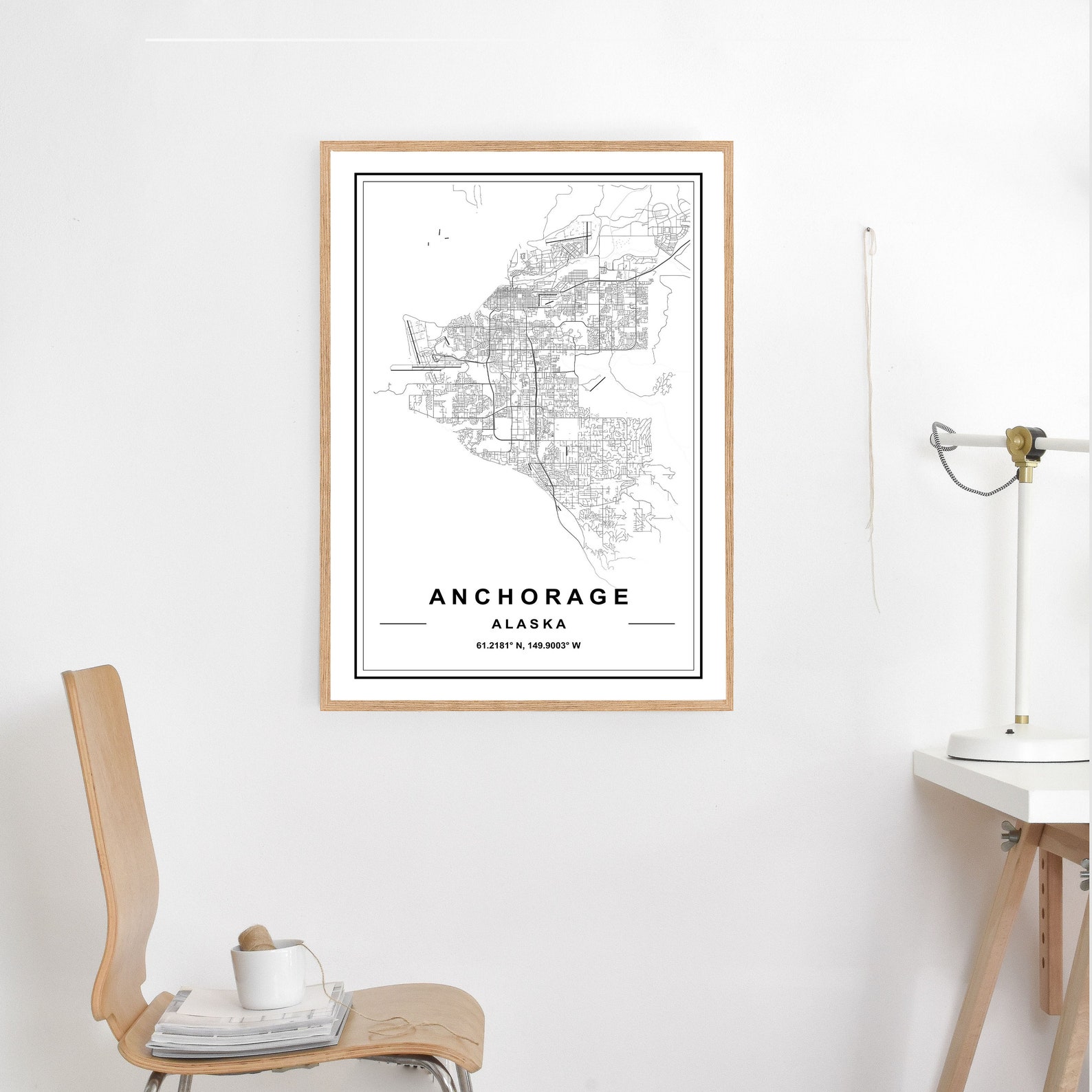 ANCHORAGE MAP PRINT High Res Map Map of Anchorage Anchorage - Etsy