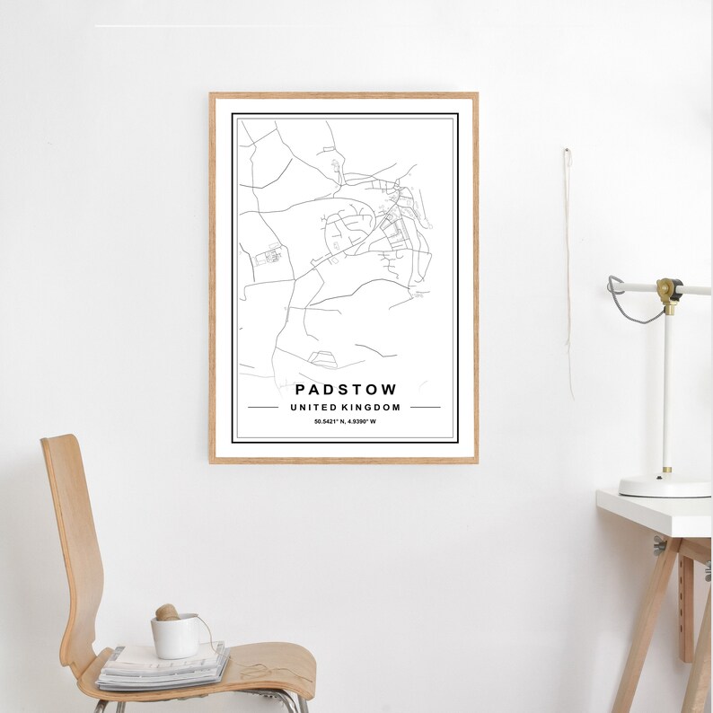 PADSTOW MAP PRINT High Res Map Map of Padstow Padstow City - Etsy