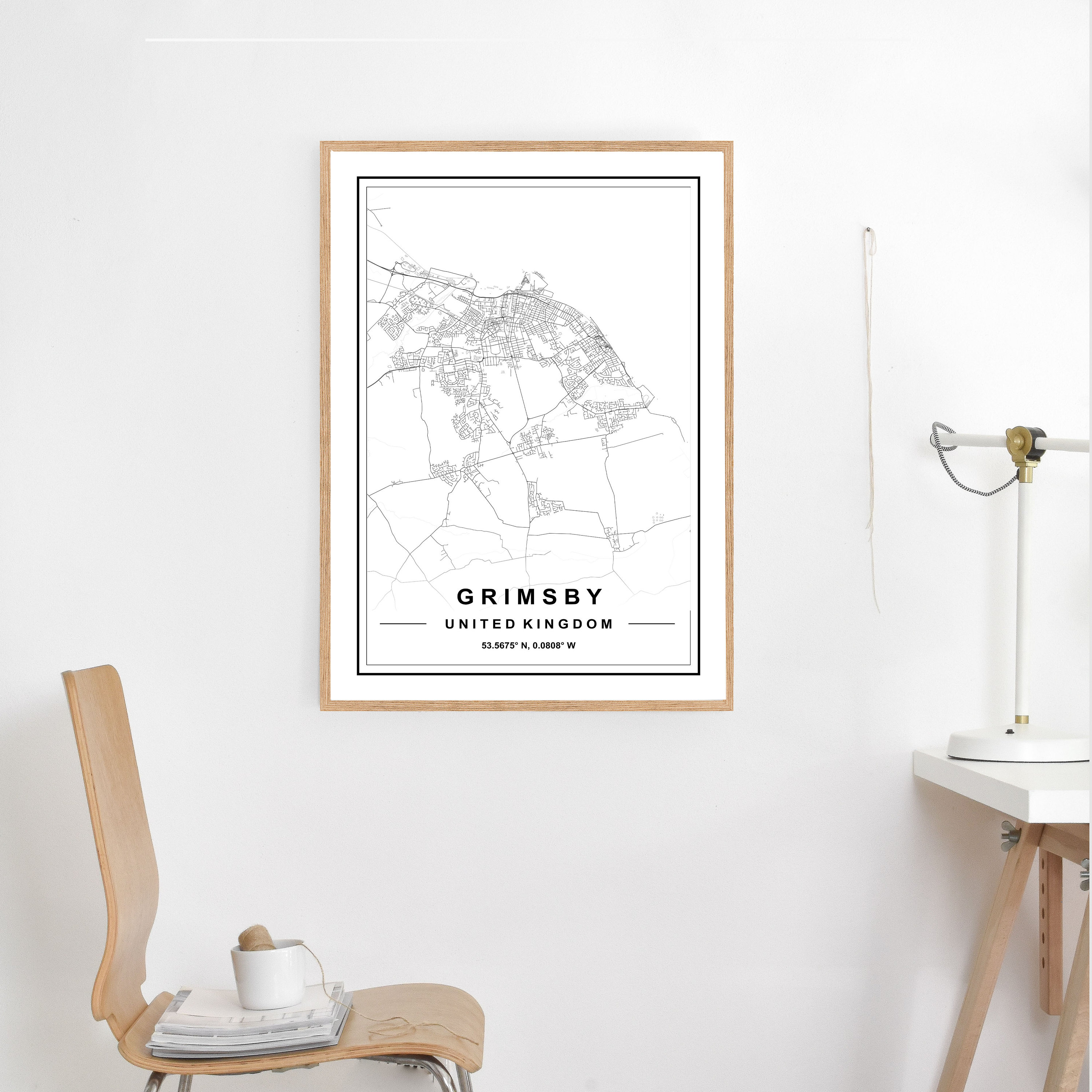 GRIMSBY MAP PRINT High Res Map Map of Grimsby Grimsby - Etsy