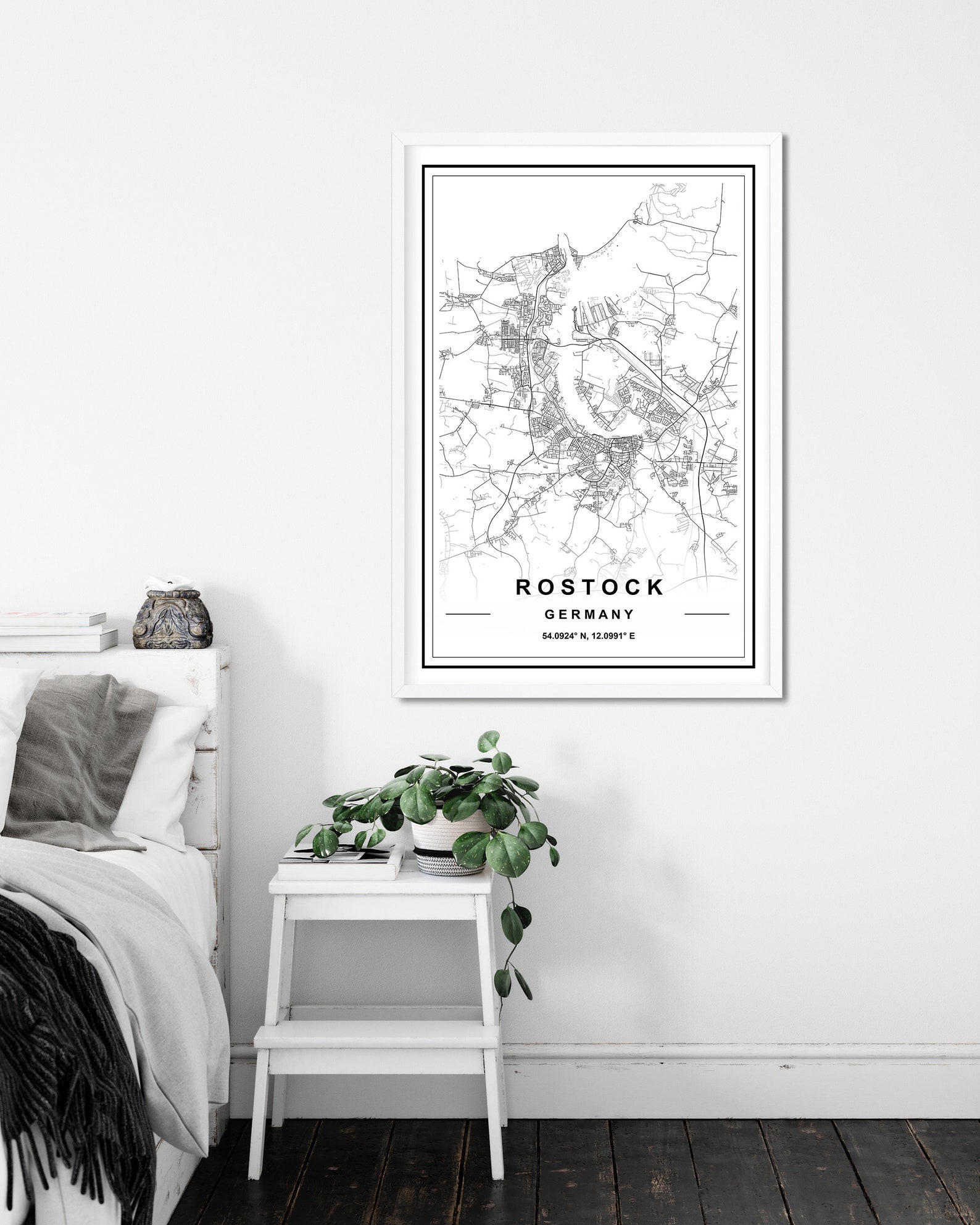 ROSTOCK MAP PRINT Map of Rostock Rostock City Map Rostock - Etsy