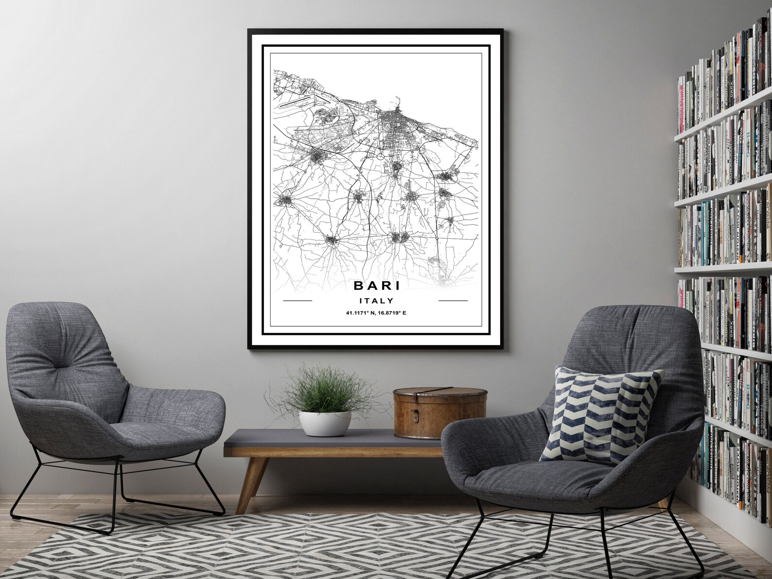 BARI MAP PRINT High Res Map Map of Bari Bari City Map Bari - Etsy