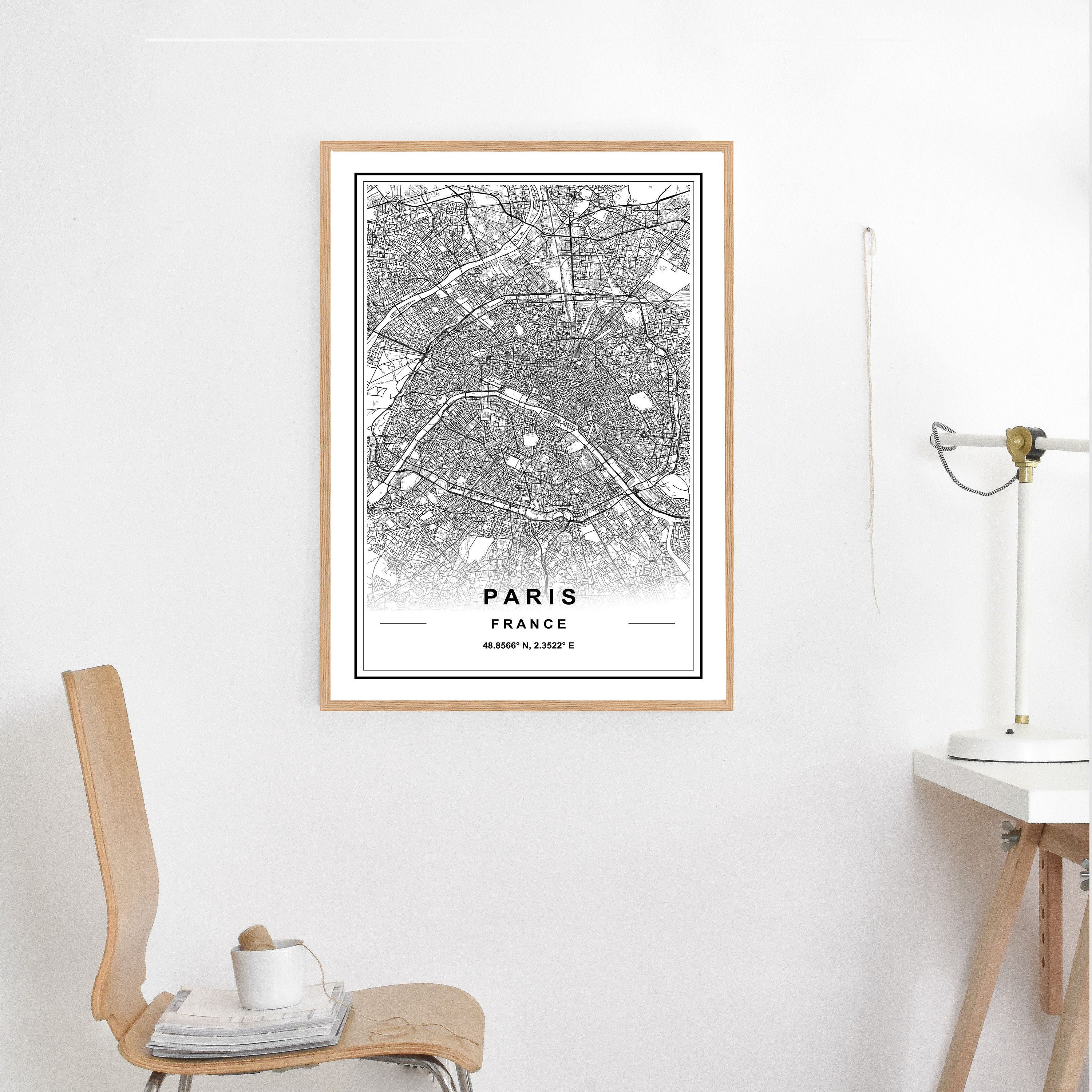PARIS MAP PRINT, High Res Map, Map of Paris, Paris City Map, Paris ...