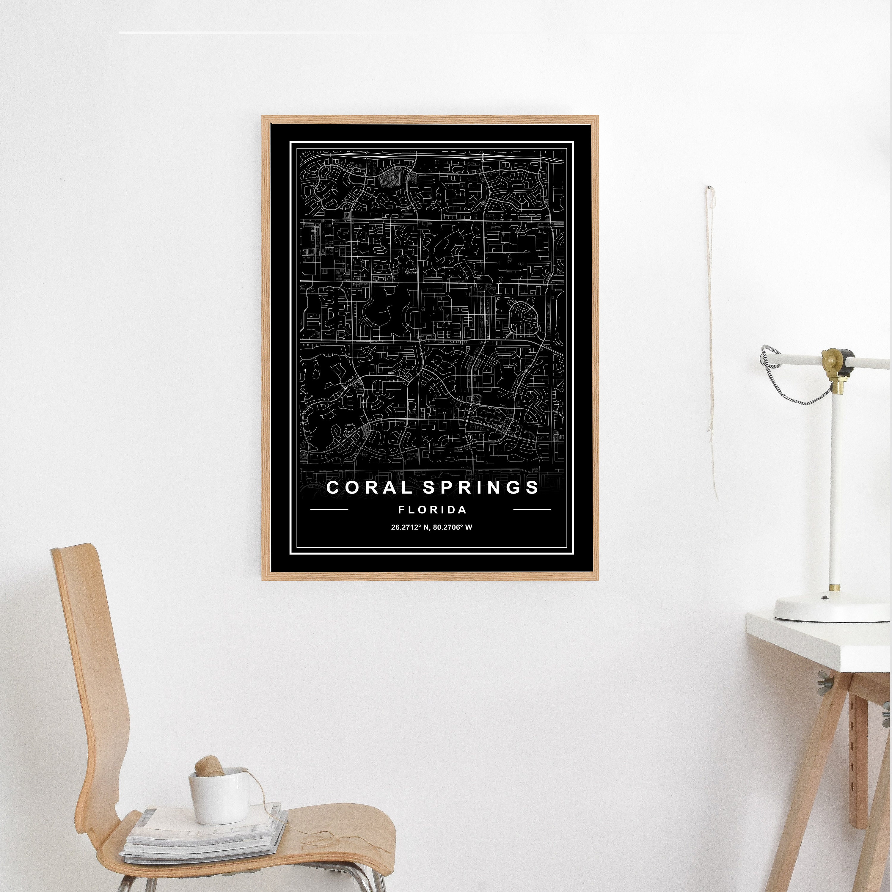 CORAL SPRINGS MAP High Res Map Map of Coral Springs Coral - Etsy