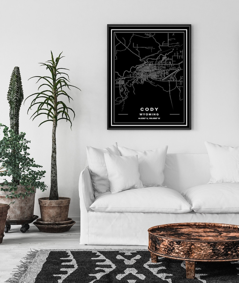 CODY MAP PRINT High Res Download Map Map of Cody Cody Map - Etsy