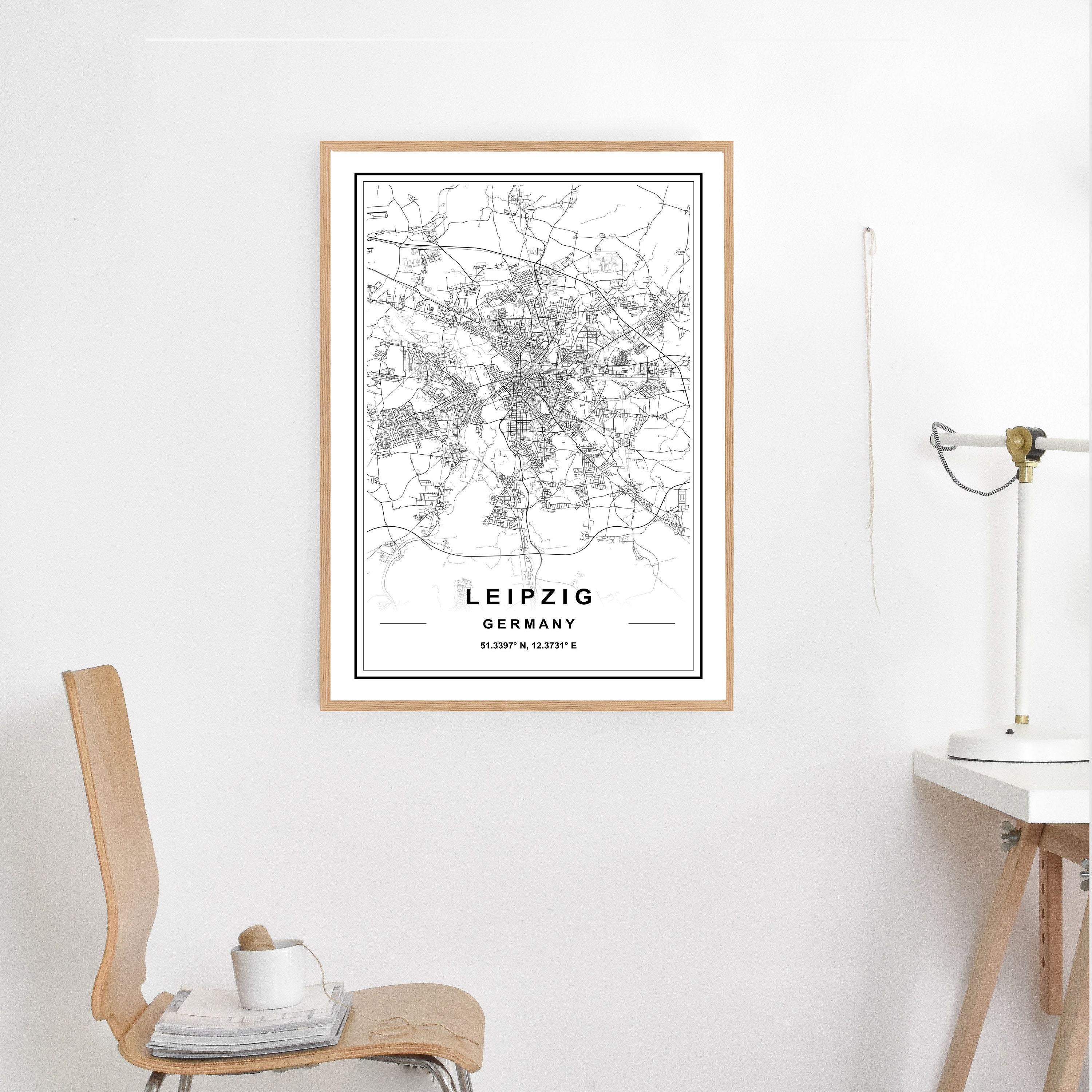 LEIPZIG MAP PRINT, High Res Map, Map of Leipzig, Leipzig City Map ...