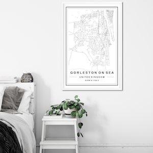 GORLESTON MAP PRINT, Map of Gorleston, Gorleston City Map, Gorleston ...
