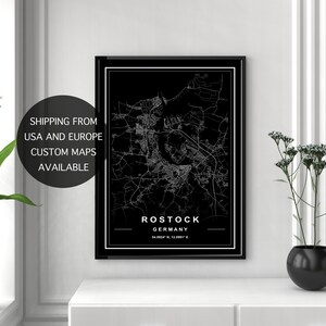 ROSTOCK MAP PRINT, Map of Rostock, Rostock City Map, Rostock Map ...