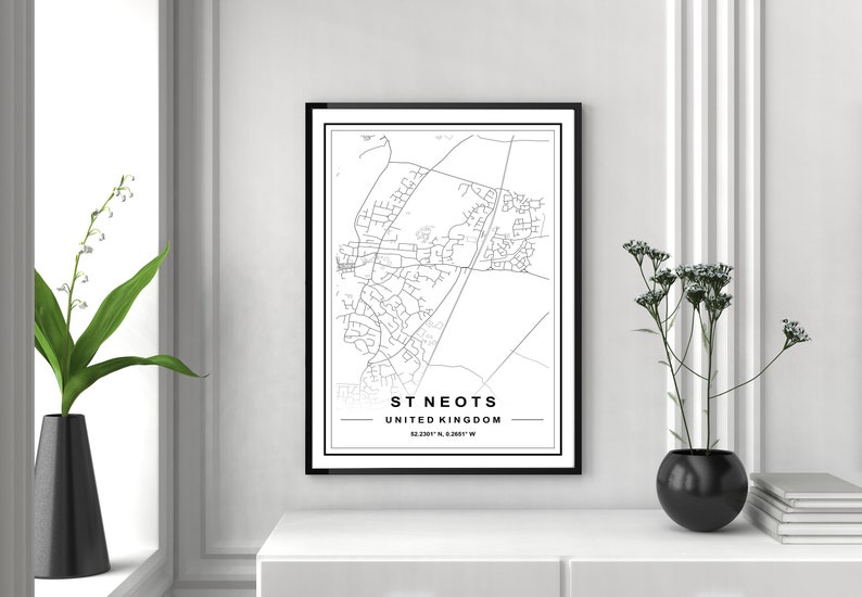 ST NEOTS MAP High Res Map Map of St Neots St Neots City - Etsy Ireland