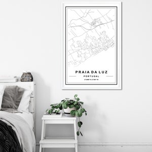 LUZ MAP PRINT, High Res Map, Map of Praia Da Luz, Praia Da Luz City Map ...