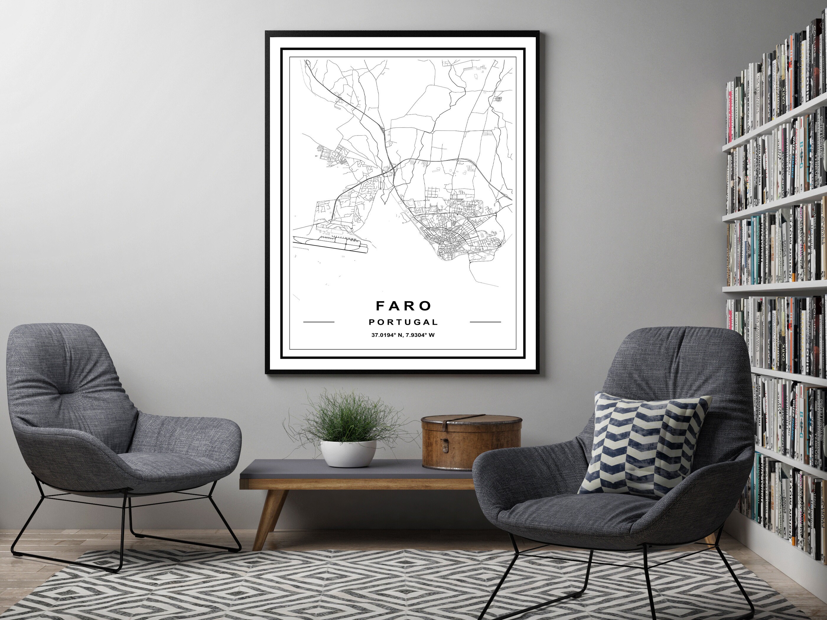 FARO MAP PRINT, High Res Download Map, Mapa de Faro, Mapa de Faro, Mapa ...