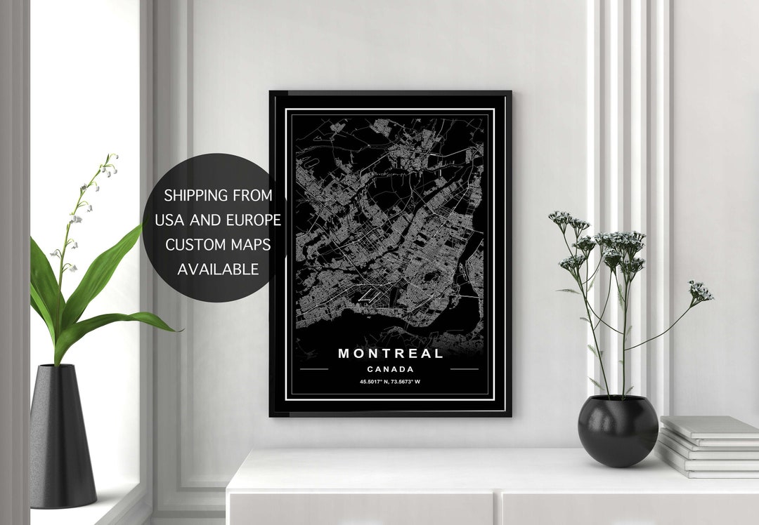 MONTREAL MAP PRINT, High Res Map, Map of Montreal, Montreal City Map ...