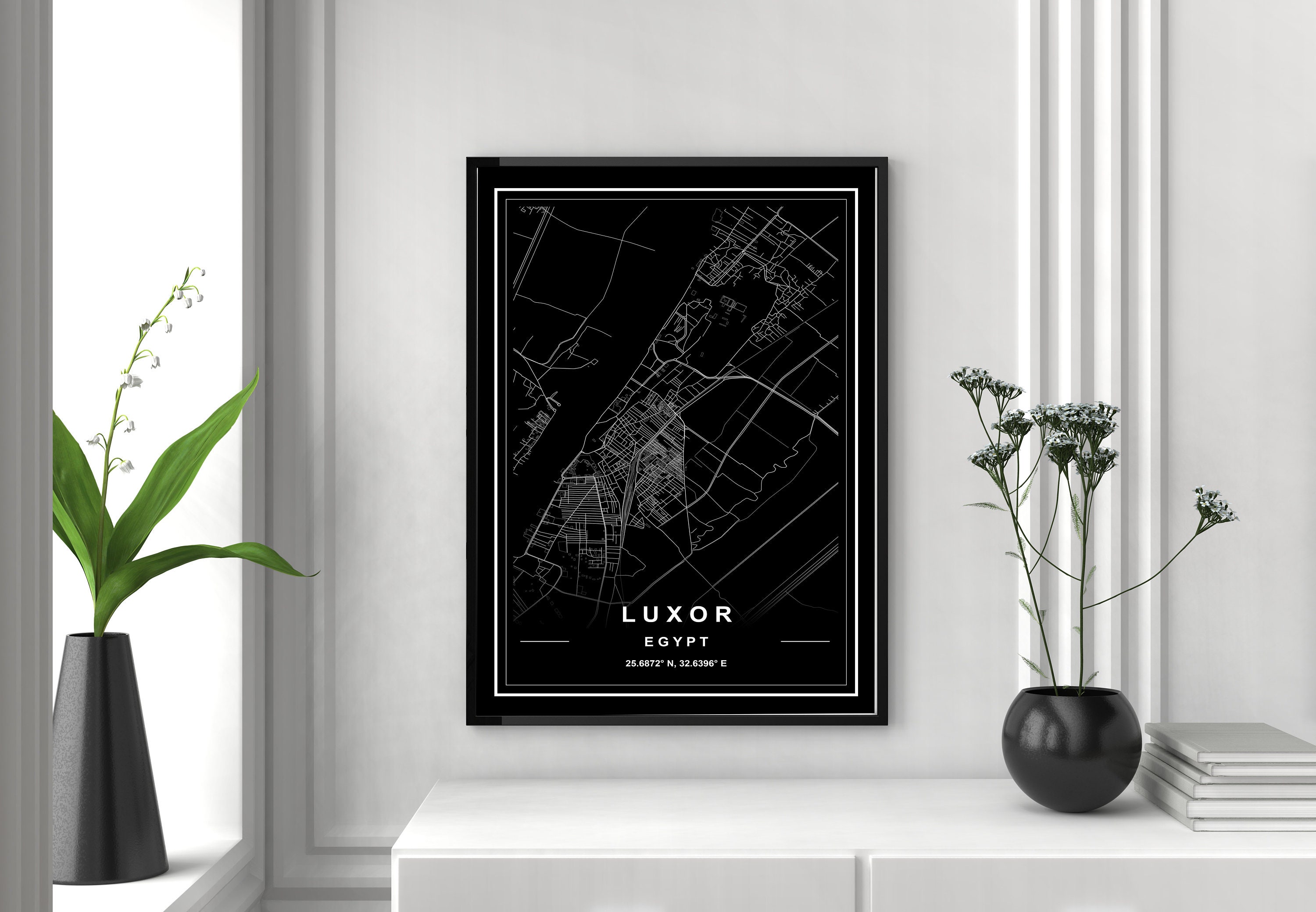 LUXOR MAP PRINT High Res Map Map of Luxor Luxor City Map - Etsy