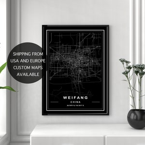 WEIFANG MAP PRINT, High Res Map, Map of Weifang, Weifang City Map ...