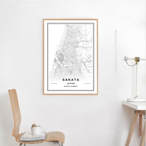 SAKATA MAP PRINT, High Res Map, Map of Sakata, Sakata City Map, Sakata ...
