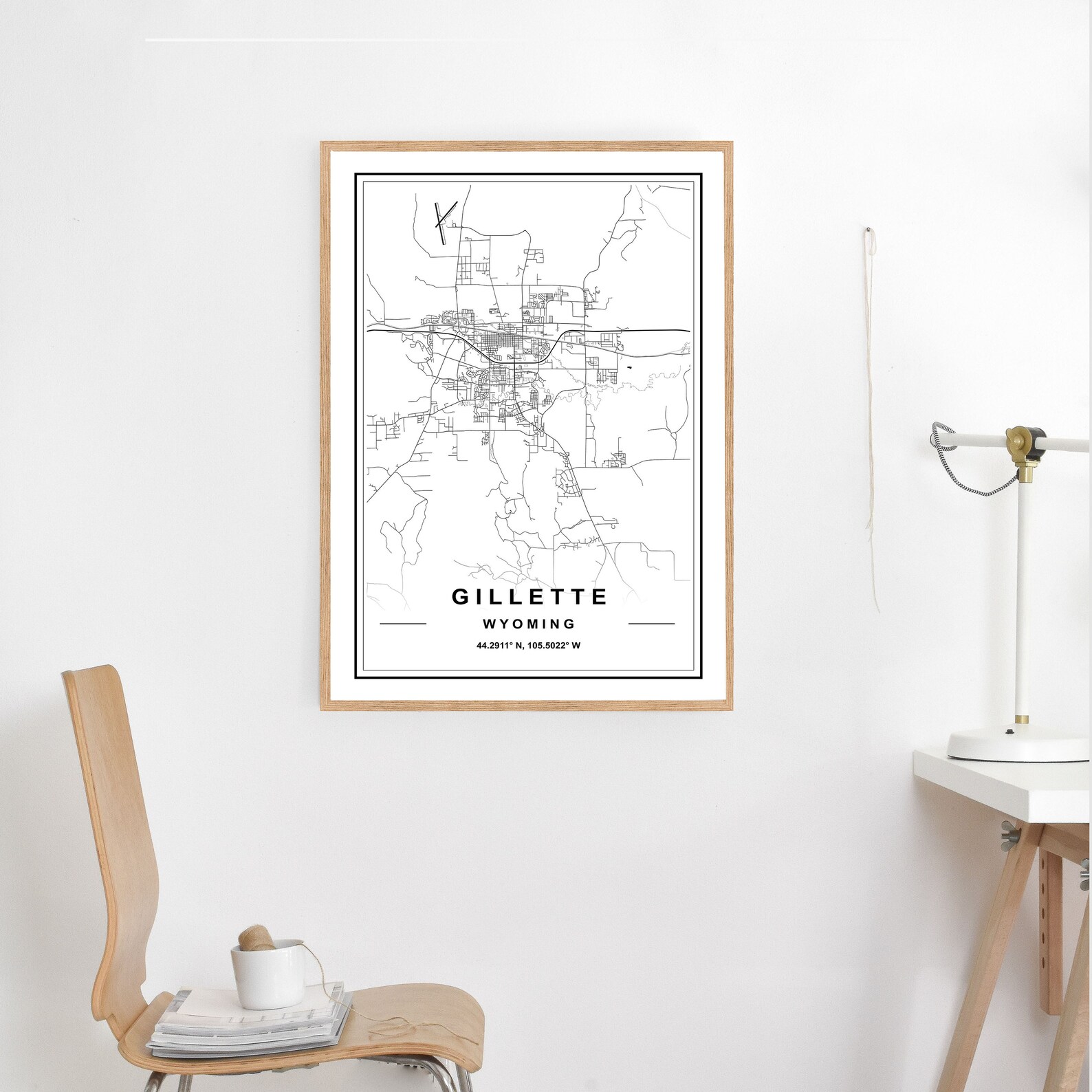 GILLETTE MAP PRINT, High Res Map, Map of Gillette, Gillette City Map ...