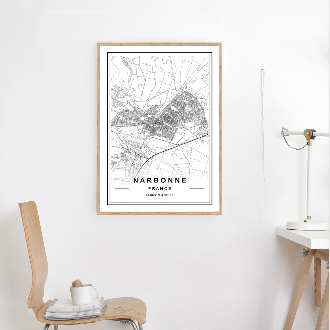 NARBONNE MAP PRINT High Res Map Map Of Narbonne Narbonne | Etsy