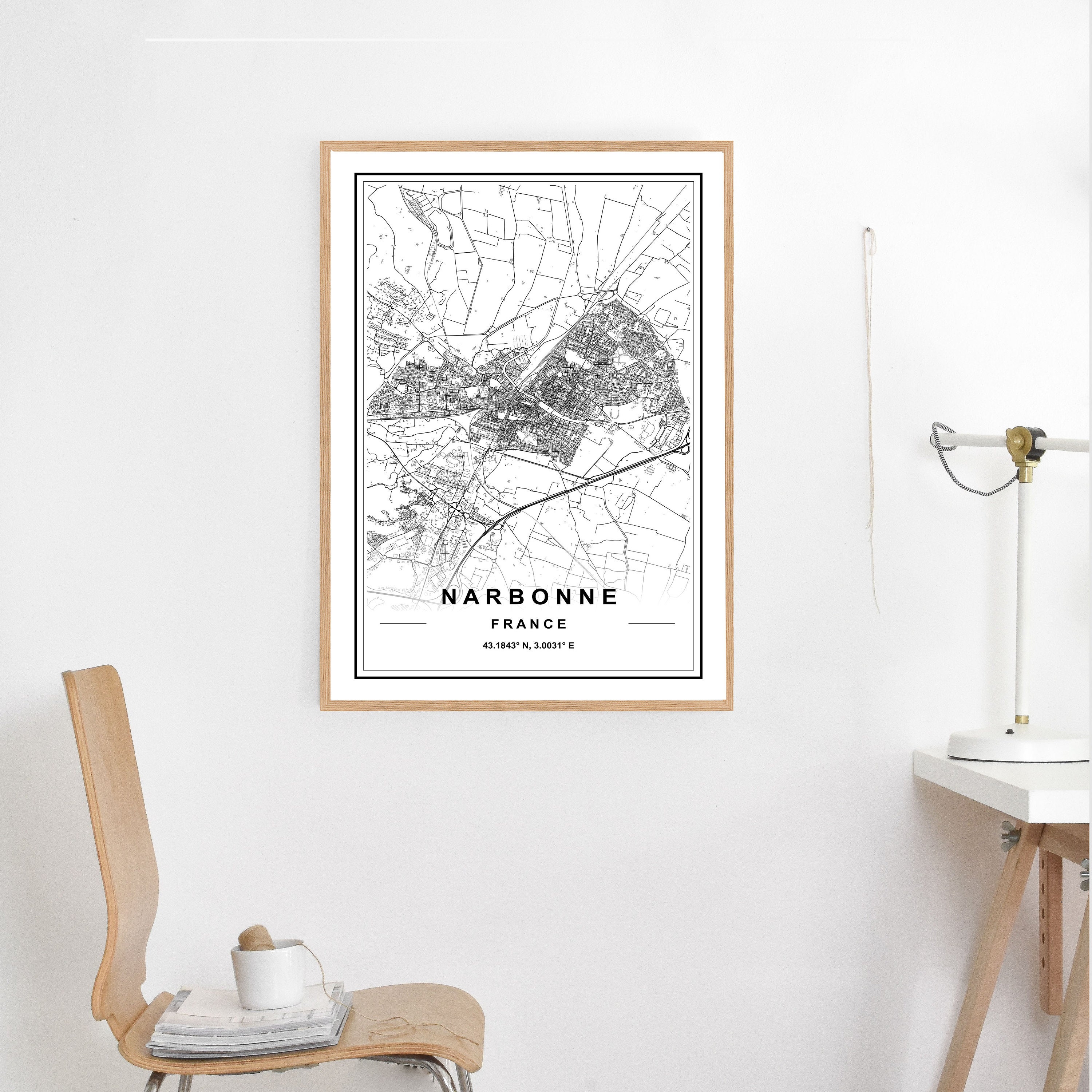 NARBONNE MAP PRINT High Res Map Map of Narbonne Narbonne - Etsy