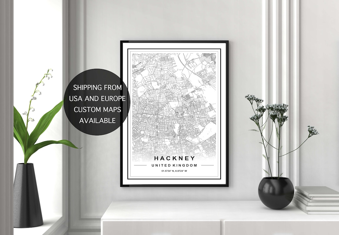HACKNEY MAP PRINT High Res Map Map of Hackney Hackney City - Etsy
