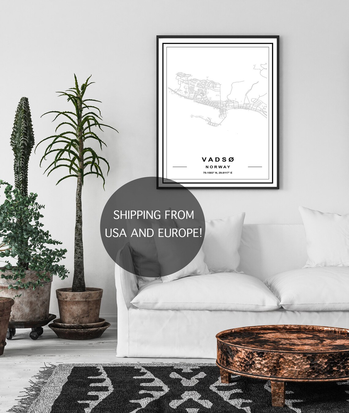 VADSO MAP PRINT High Res Map Map of Vadso Vadso City Map | Etsy