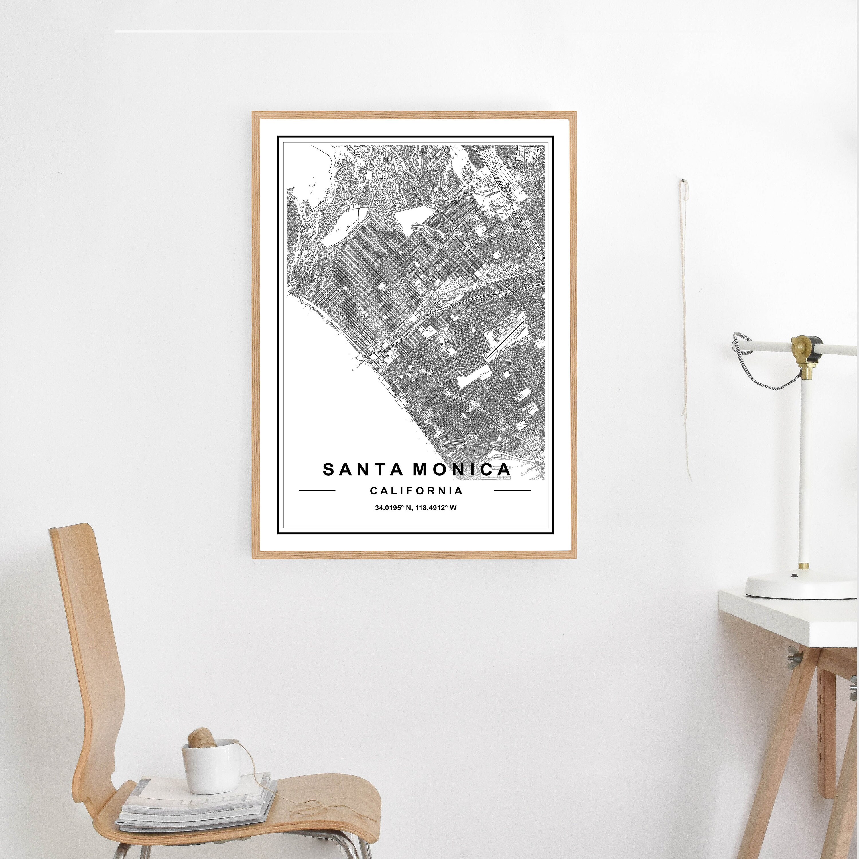 SANTA MONICA MAP High Res Download Map of Santa Monica Map - Etsy